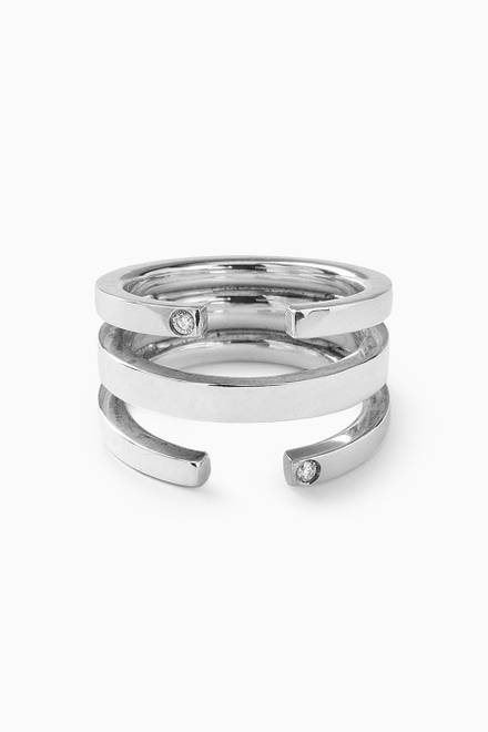 Shop David Yurman Silver Modern Renaissance® Pyramid Eternity Ring in Sterling Silver for Women ...