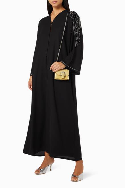 Shop Elna Line Black Crystal Beaded Abaya for Women | Ounass UAE