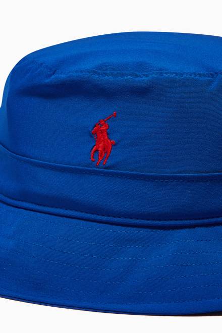 Shop Polo Ralph Lauren Black Bucket Hat in Cotton for Men | Ounass UAE