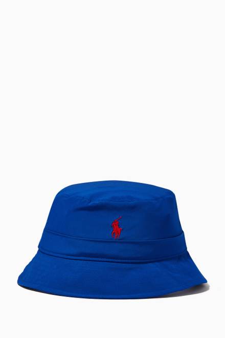 Shop Polo Ralph Lauren Black Bucket Hat in Cotton for Men | Ounass UAE