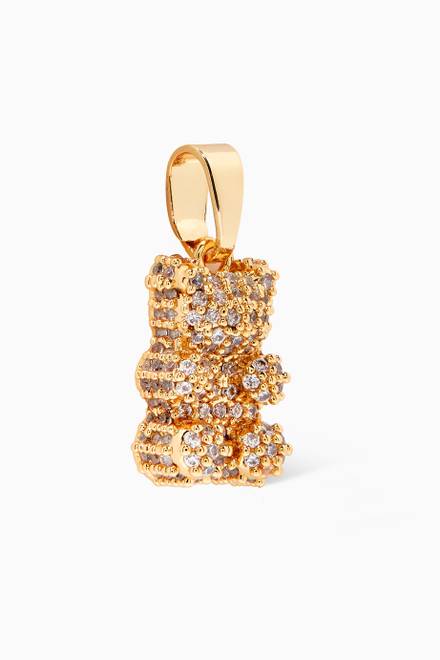 Shop Crystal Haze Blue Nostalgia Pave Bear Pendant in 18kt Gold Plating ...