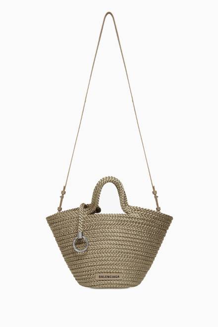 Shop Chloé Brown Small Marcie Basket Bag in Raffia & Grained Calfskin ...